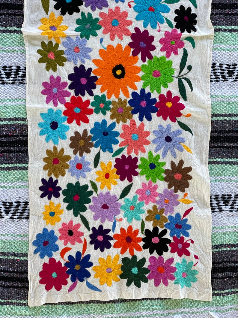 Colorful Otomi Hand Embroidered Tenango Style Flower - Etsy