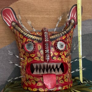 Leather Mexican Jaguar Danza Del Tigre La Tigrada Tecuan Fighting Mask ...