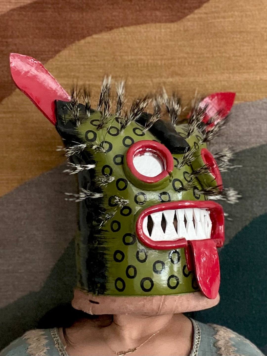 Leather Mexican Jaguar Danza Del Tigre La Tigrada Tecuan Fighting Mask ...