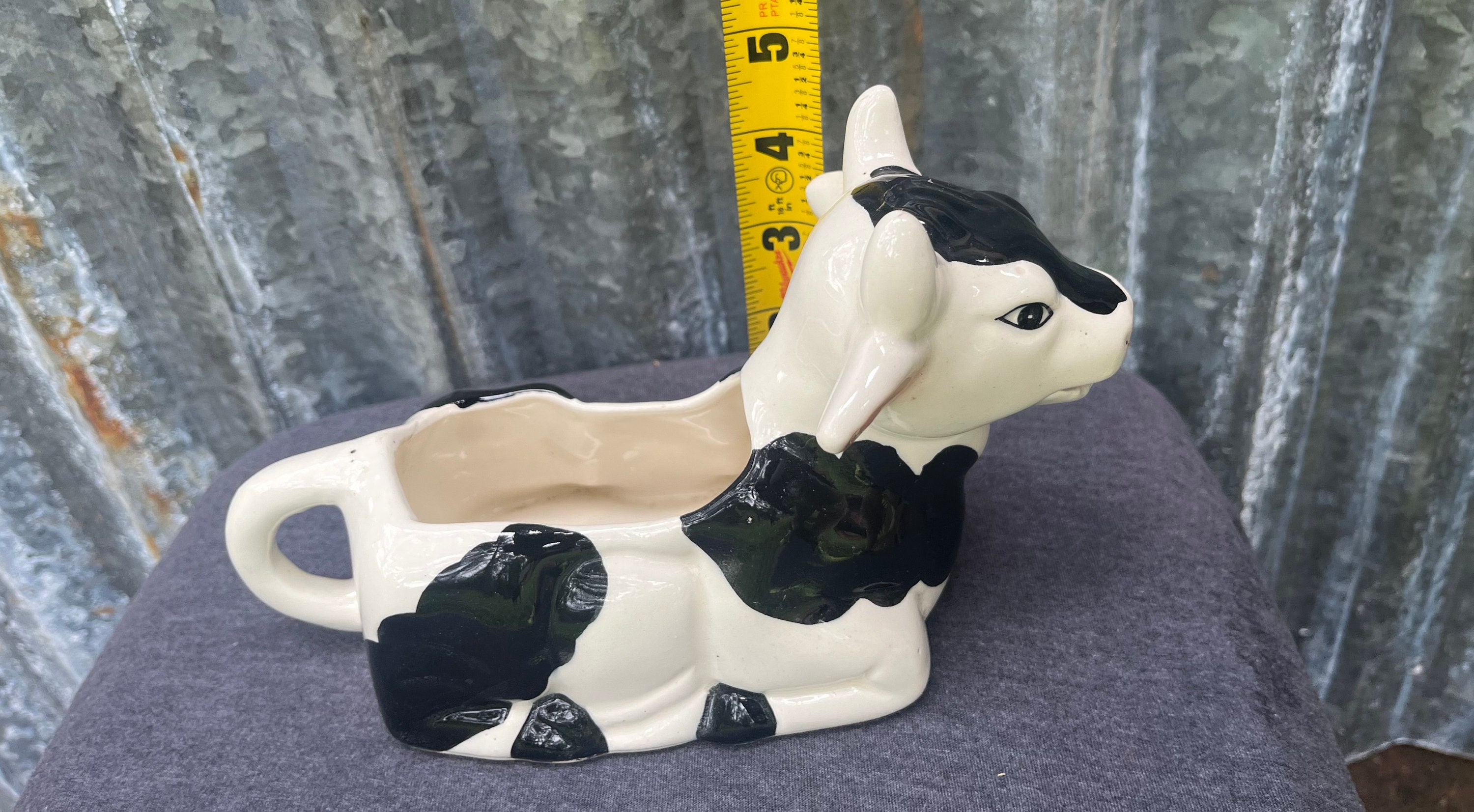 Vintage Cow Planter, Succulent Keeper,sponge Holder,black and White ...