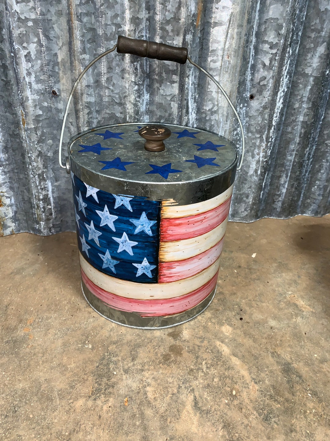 Patriotic Ice Bucket.flag Design Decor. Stars and Stripes - Etsy