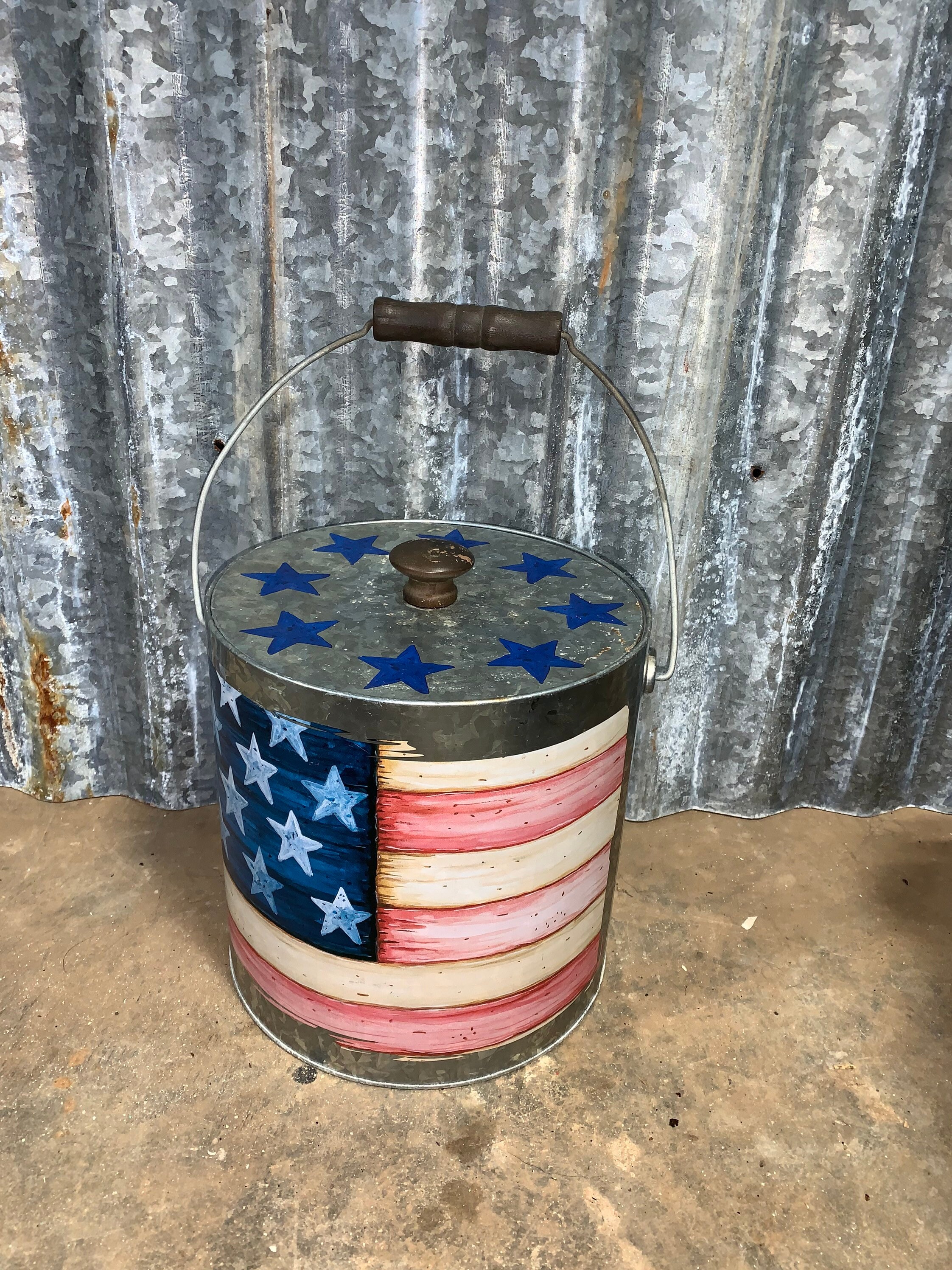 Patriotic Ice Bucket.flag Design Decor. Stars and Stripes - Etsy