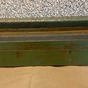 Metal Tool Box Tray.industrial Decor. Old Toolbox. Green Metal Box ...