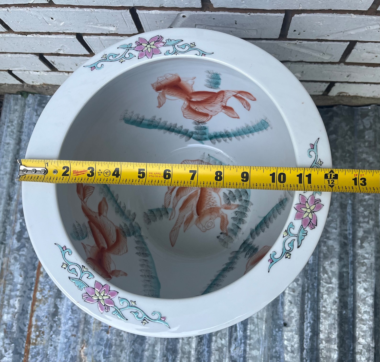 Large Vintage Planter,chinese Porcelain Planter,koi Bowl,goldfish Bowl ...