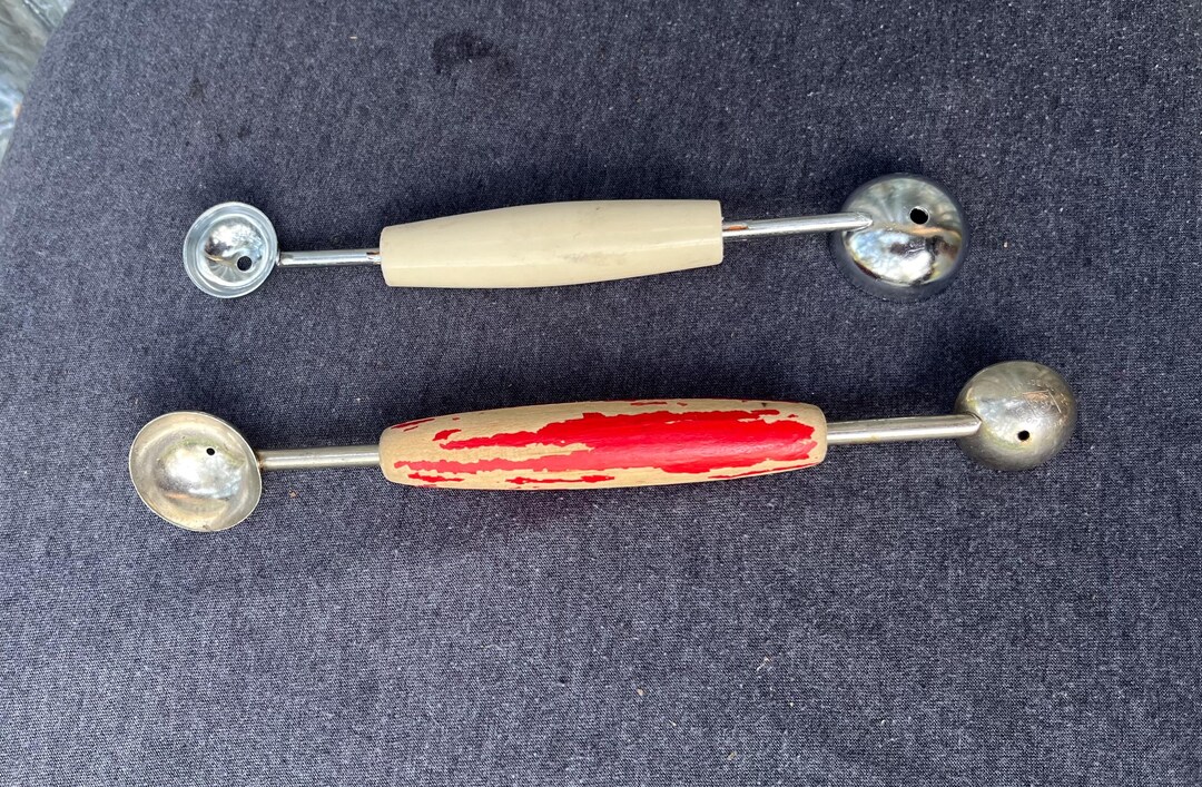 Vintage Melon Baller. Wooden Handle Kitchen Utensil.rustic Farmhouse ...