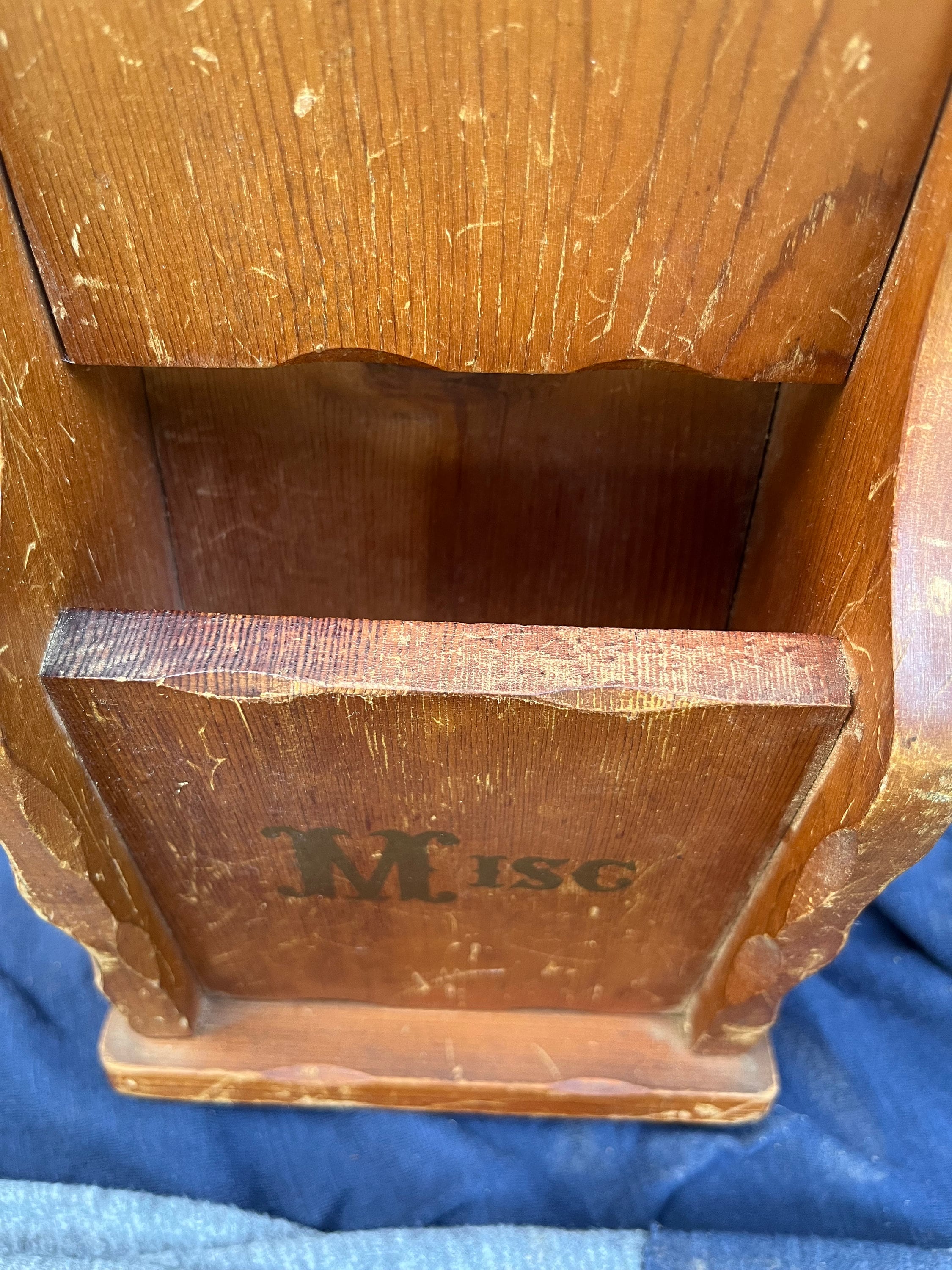 Vintage Wooden Letter Keeper,project Piece,slotted Mail Holder,bill ...