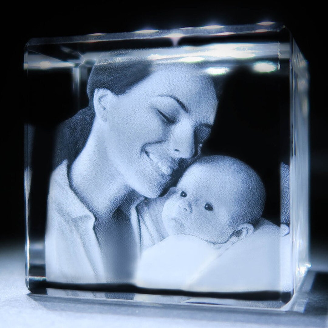 3D Cube Photo Crystal - Personalised Photo Crystal - Perfect Gift - Use ...