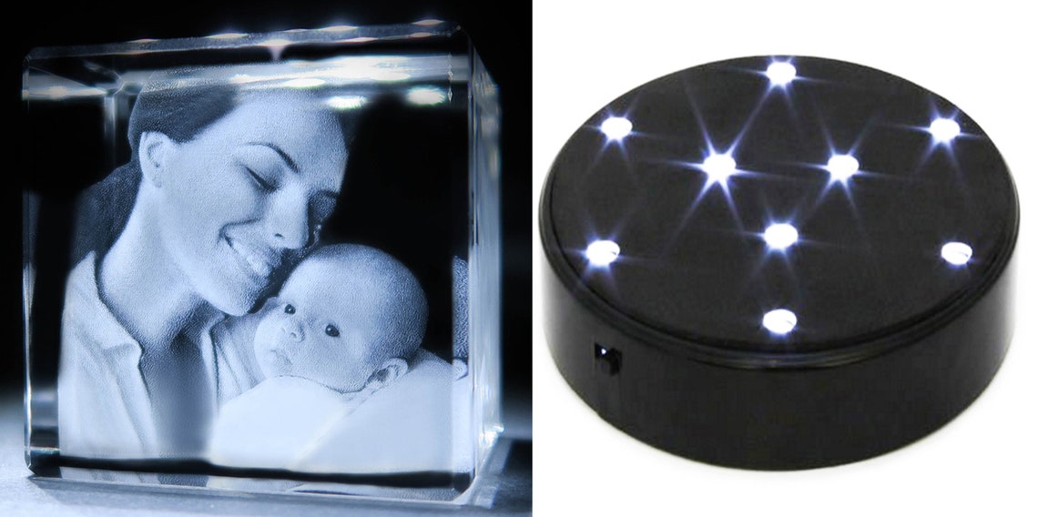 3D Cube Photo Crystal - Personalised Photo Crystal - Perfect Gift - Use ...