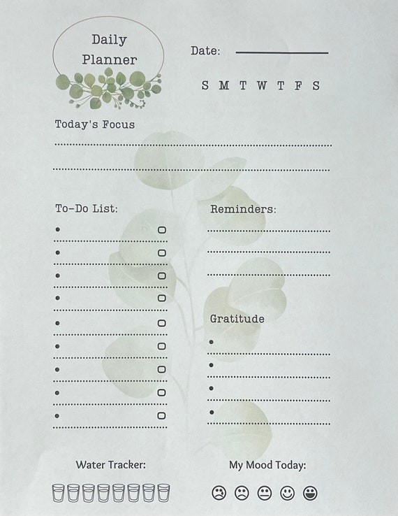 Daily Tracker To-do Tasks Printable Instant Download - Etsy