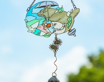 Studio Ghibli Stained Glass Style Window Hanging howl's Moving Castle ...