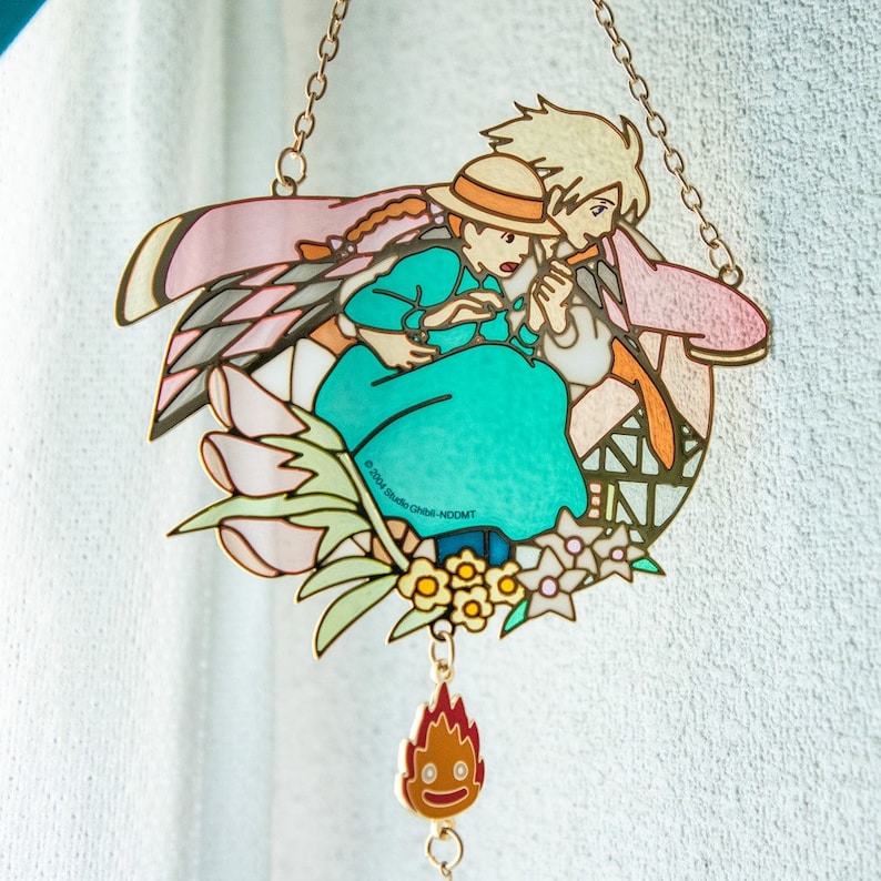 Studio Ghibli Stained Glass Style Window Hanging (howl's Moving Castle ...