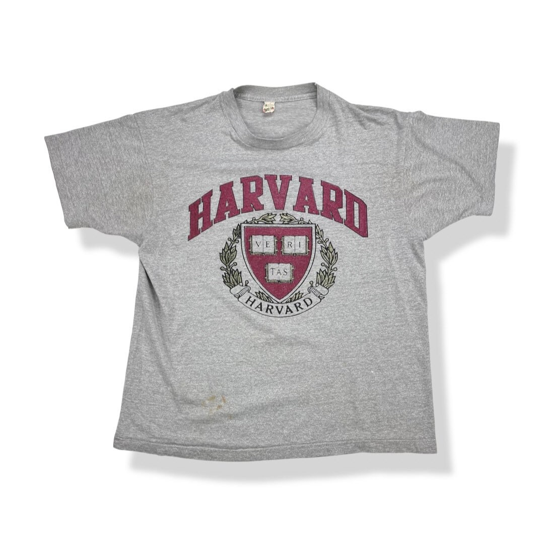 Vintage Harvard University HVU Big Logo Big Spell Out Emblem 80s USA ...