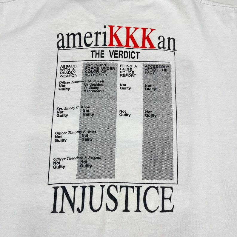 Rare DS Vintage Rodney King Beating Injustice Amerikkkan USA Made ...
