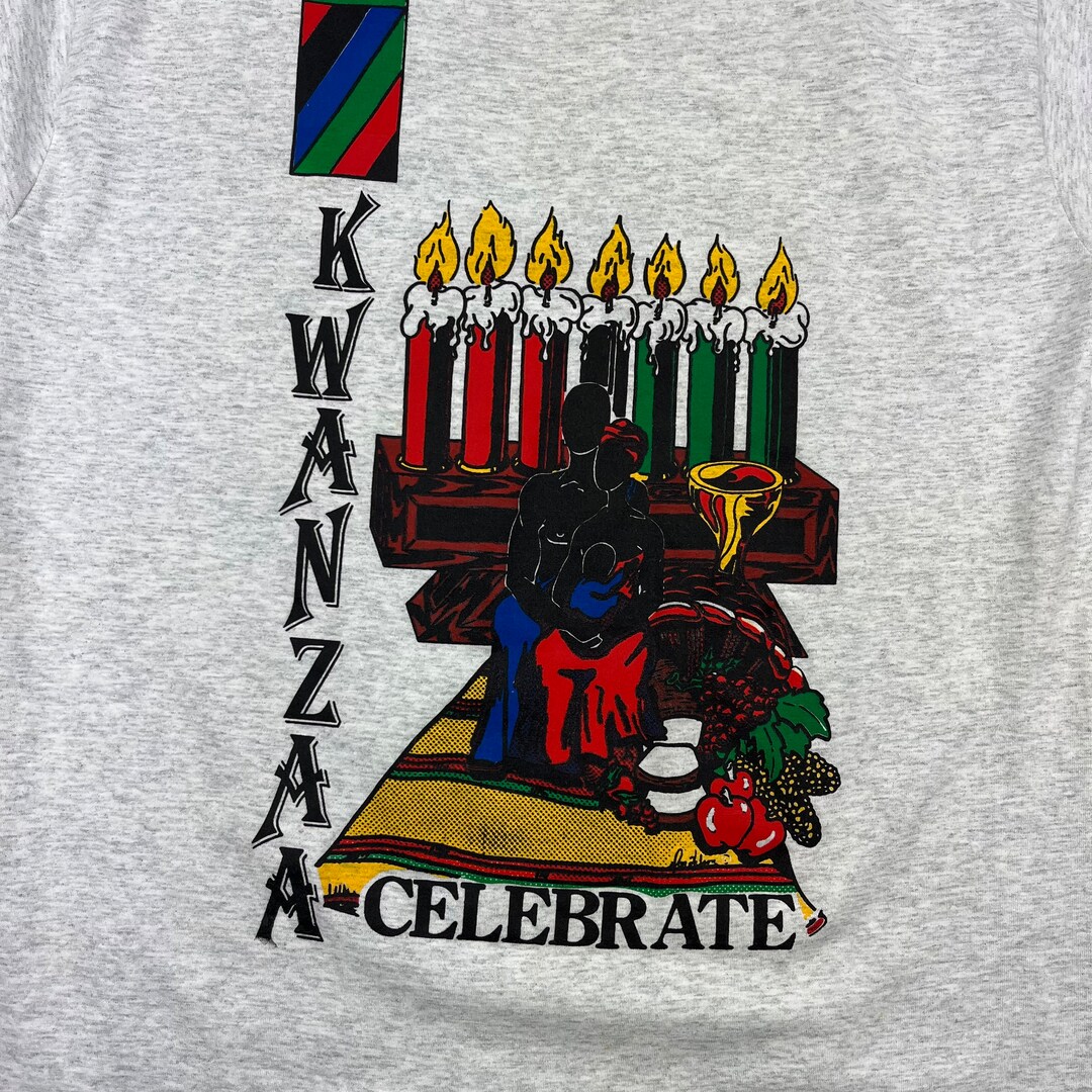 Vintage Kwanzaa Celebrate Nguno Saba USA Made Single Stitch T-shirt ...