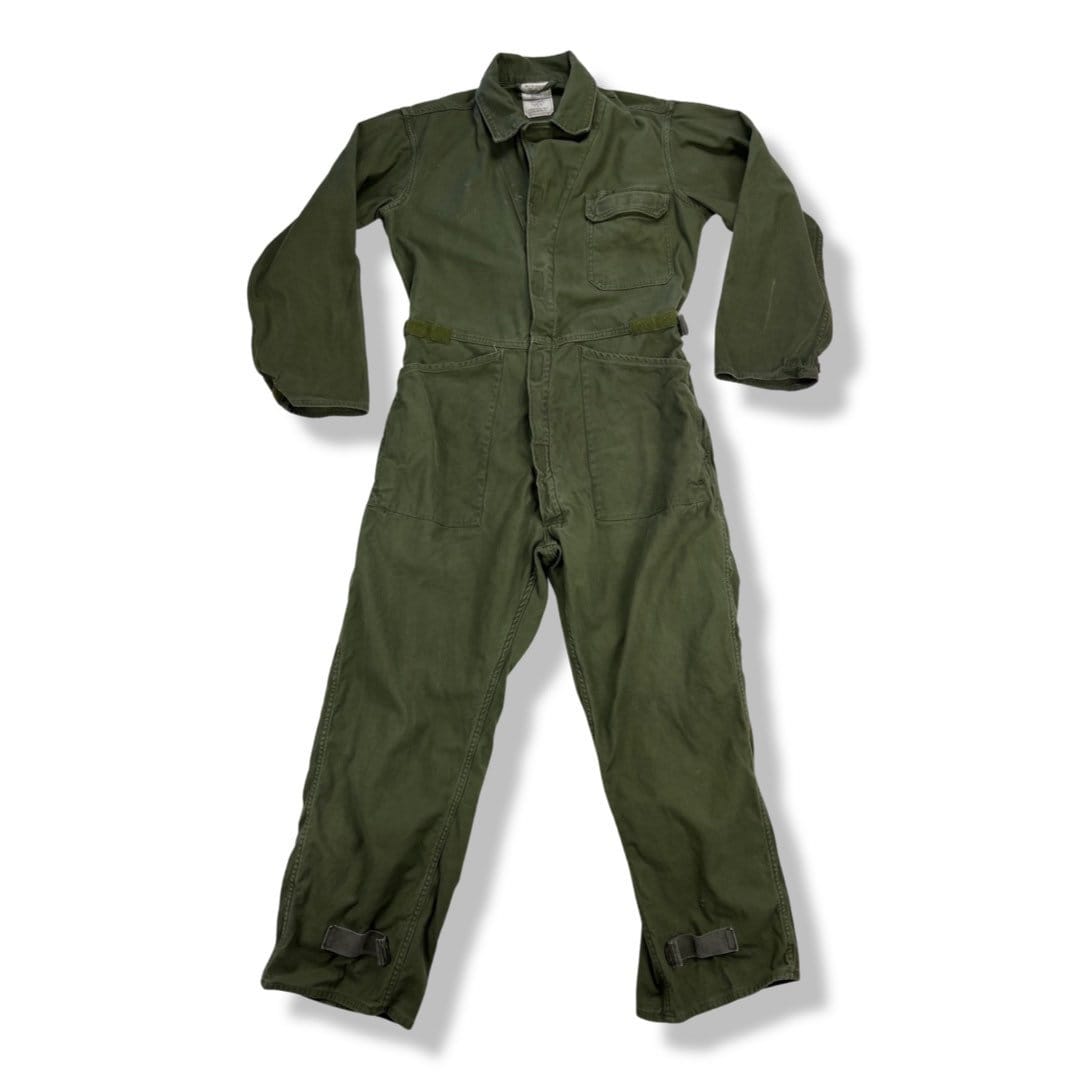 Vintage Overalls Green Army Coveralls Boiler Suit OG Sateen Velcro ...