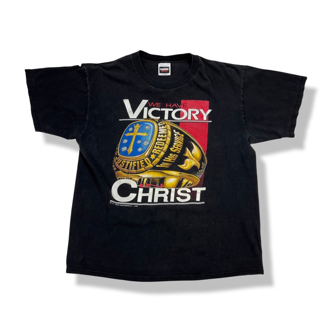Vintage Victory in Jesus Christ Bible Verse God Religion Lord 1993 T ...