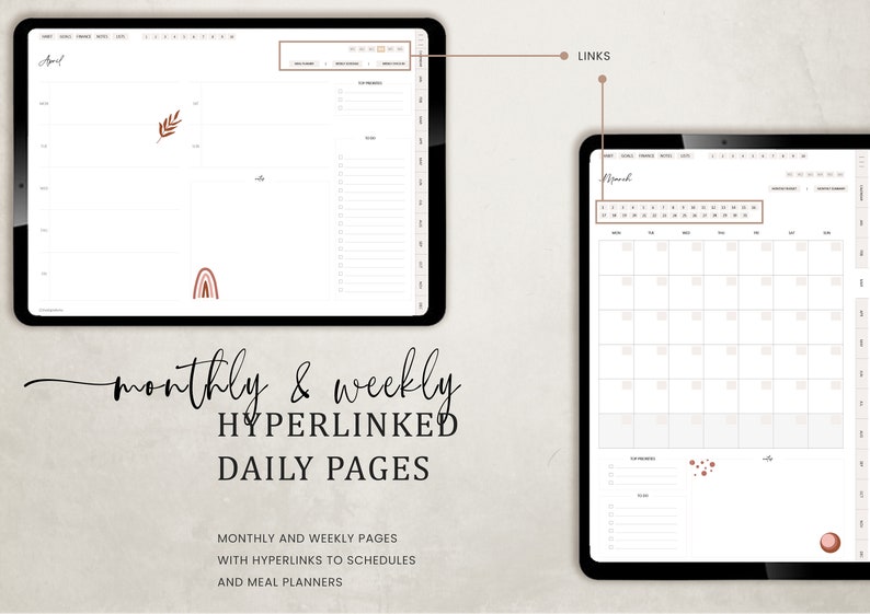 Undated Digital Goodnotes Planner Monthly Digital Planner - Etsy