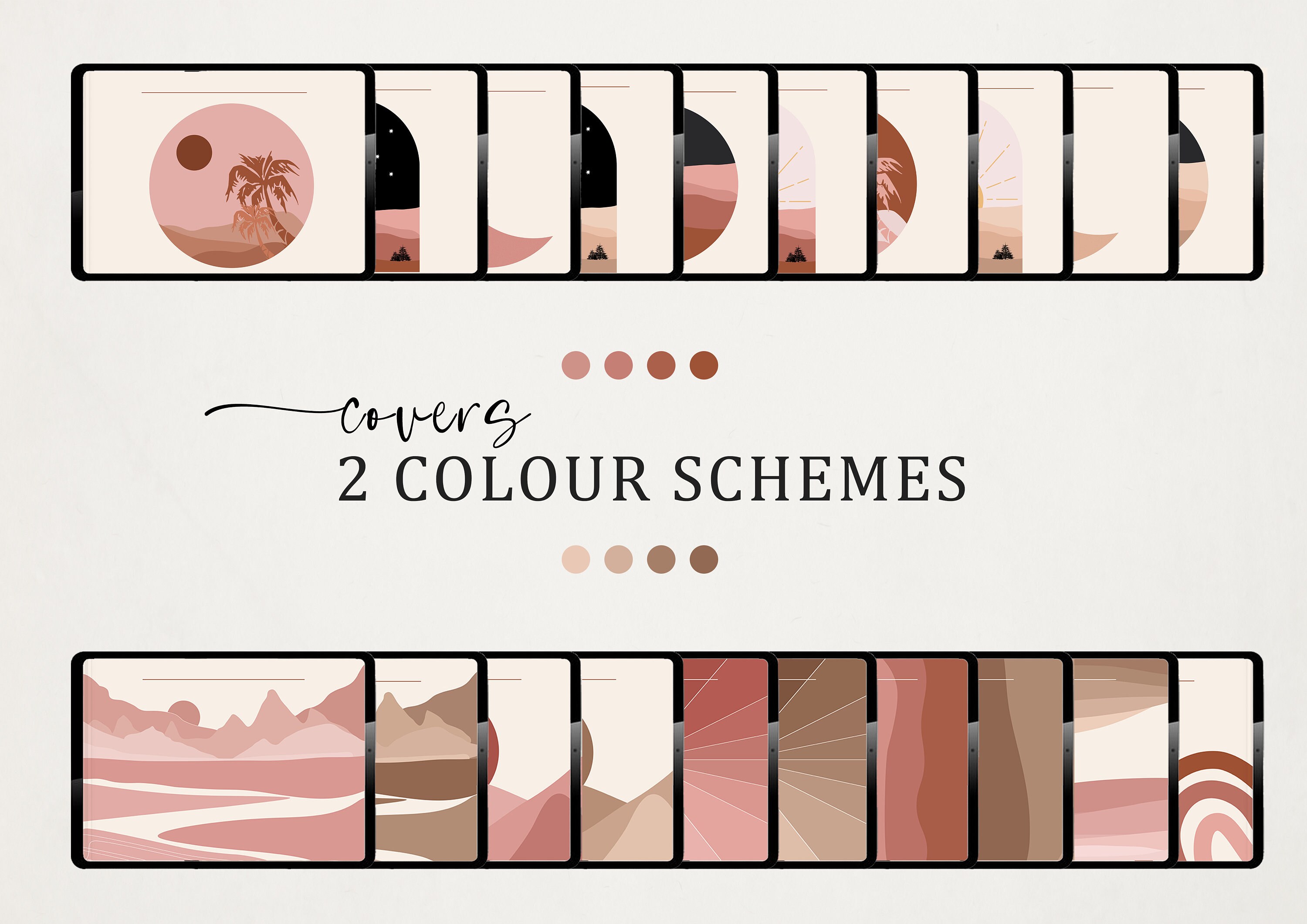 50 LANDSCAPE BOHEMIAN Goodnotes Covers, Digital Notebook Cover, Boho ...