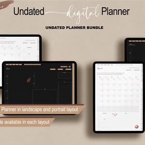 Undated Digital Goodnotes Planner, Monthly Digital Planner, Notability ...