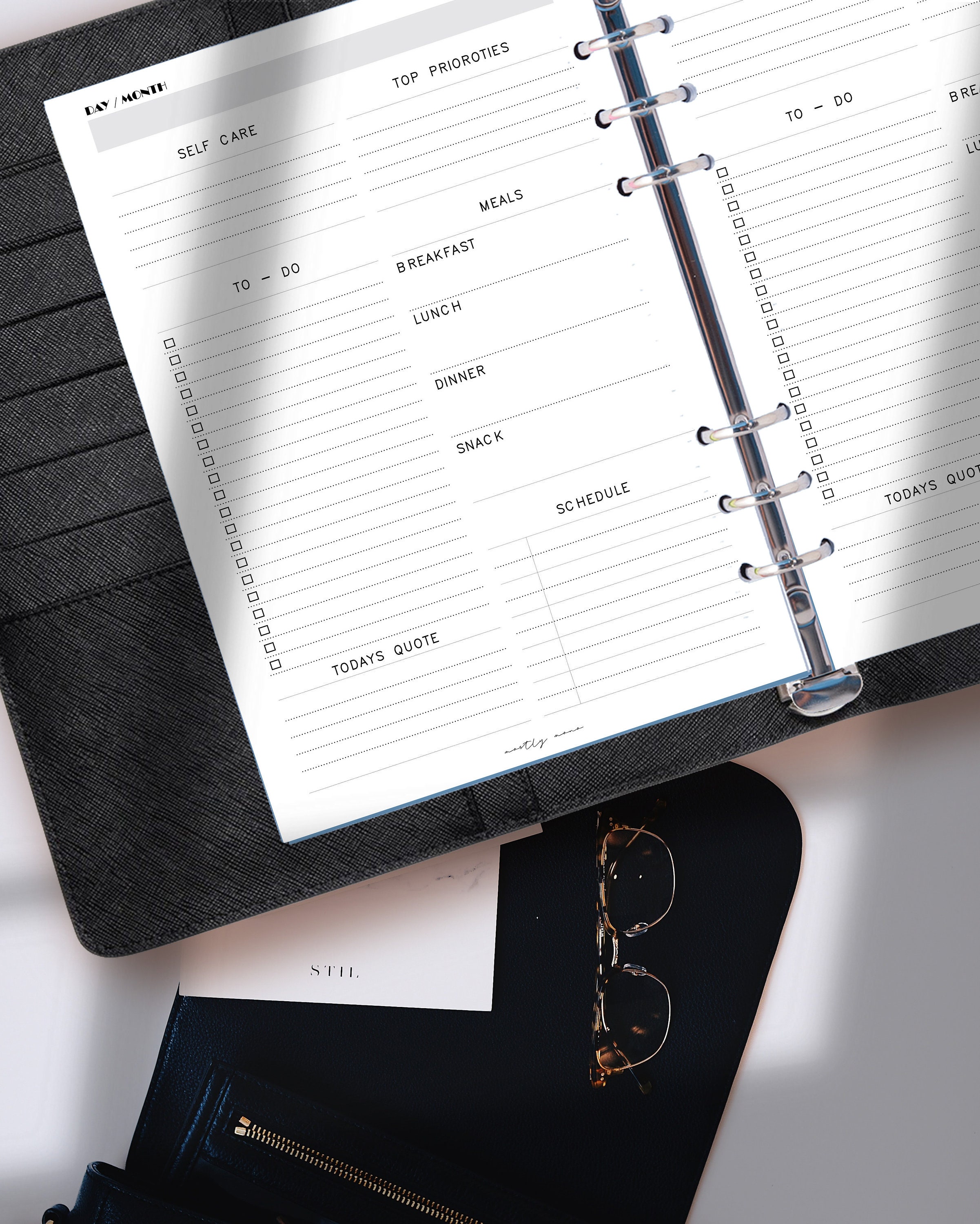 Undated Daily Printable Planner, A4, A5, Letter, Pocket Planner Inserts ...