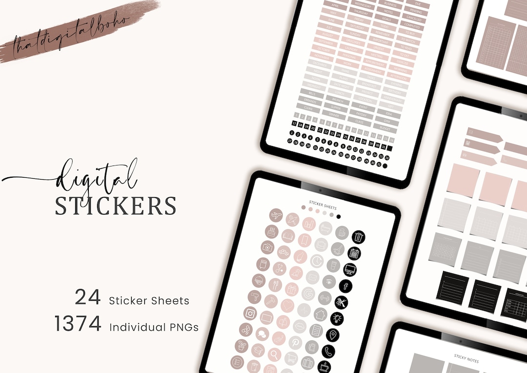 Digital Planner Stickers / Notability Stickers / Goodnotes Stickers ...
