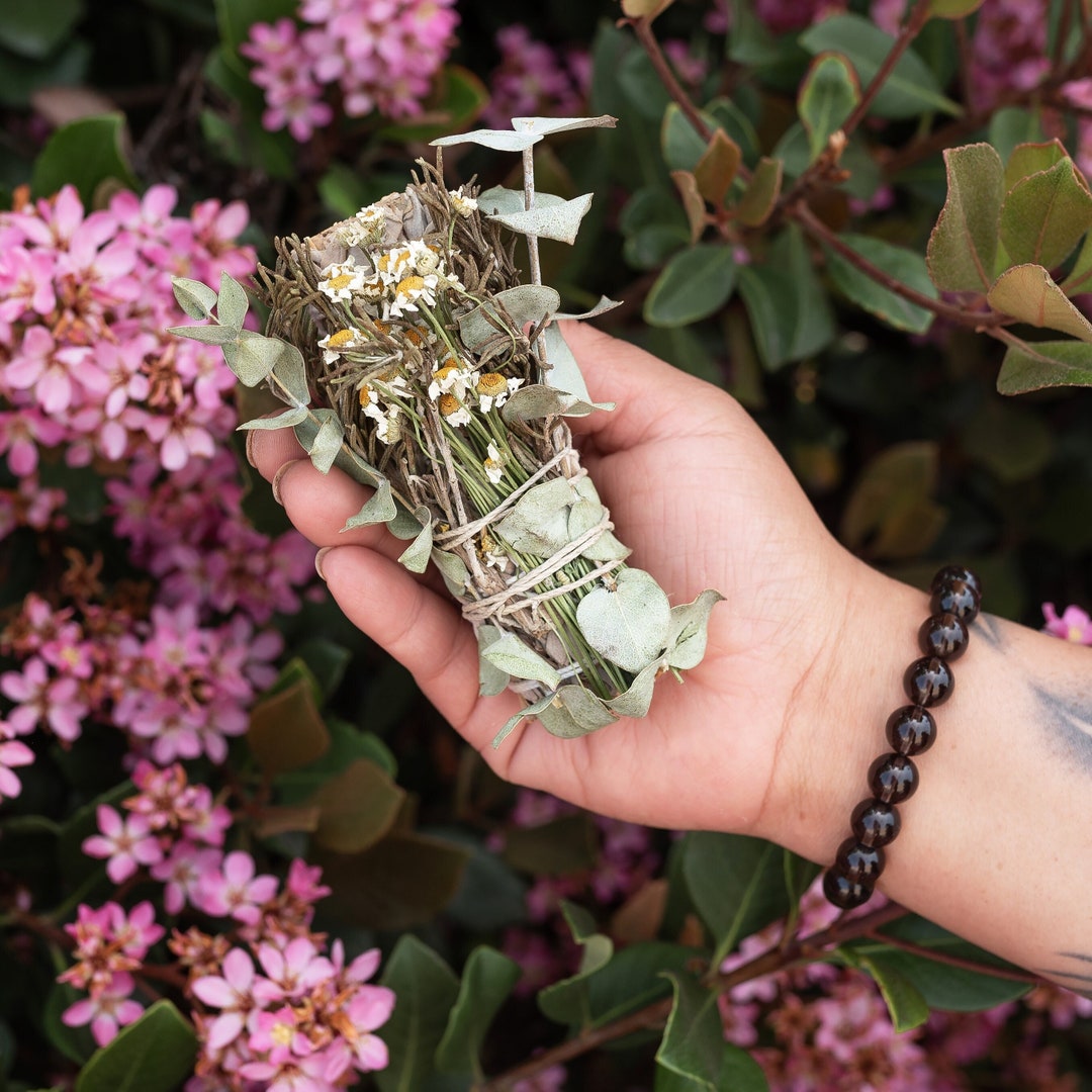Eucalyptus Floral Sage Bundle and Smoky Quartz Bracelet Love and ...