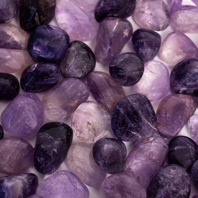 Tumbled Smooth Amethyst Crystal Natural Tumbled Gemstone - Etsy
