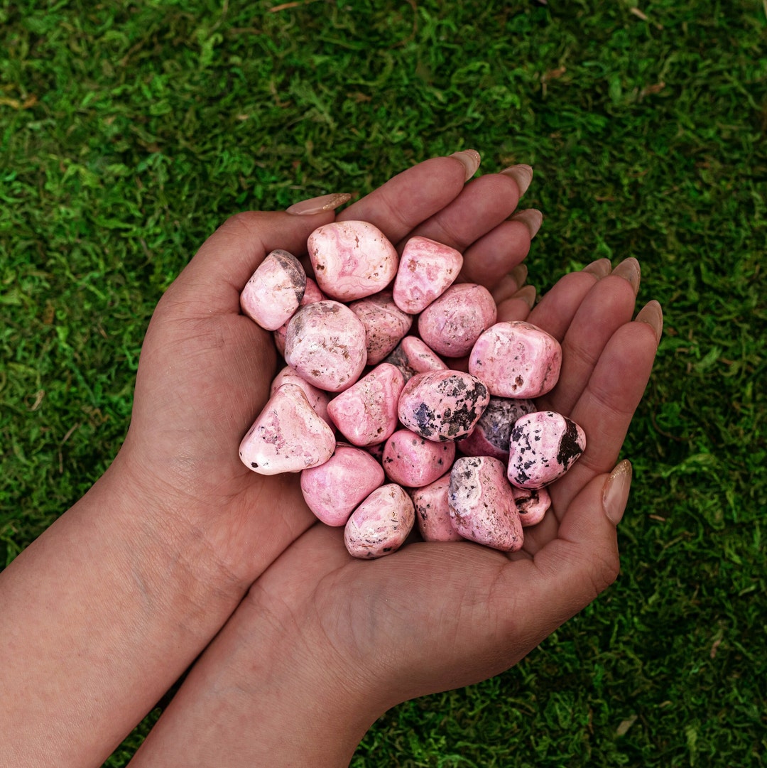 Tumbled Smooth Rhodonite Crystal Natural Tumbled Gemstone Reiki Crystal ...