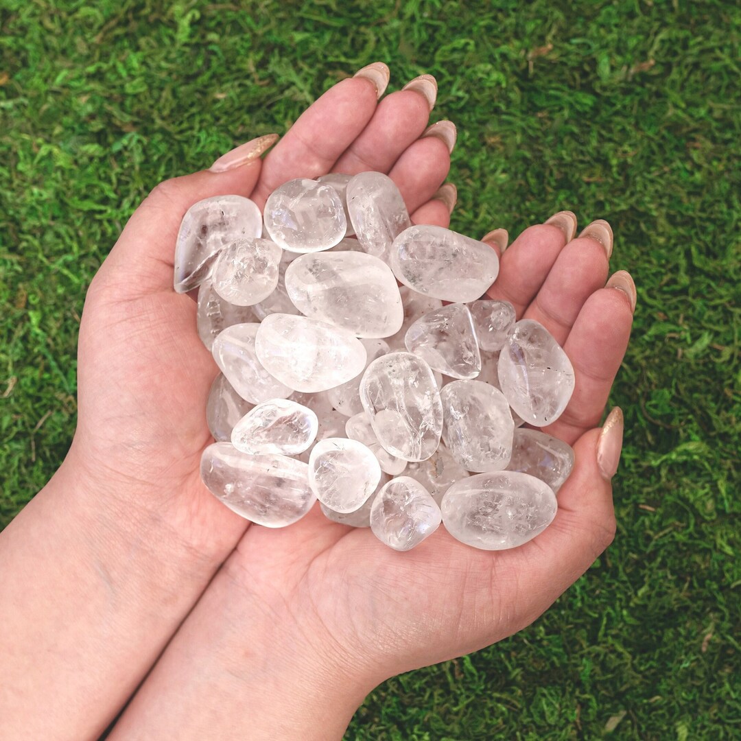 Tumbled Smooth Clear Quartz Crystal Natural Tumbled Gemstone Crystal 1 ...