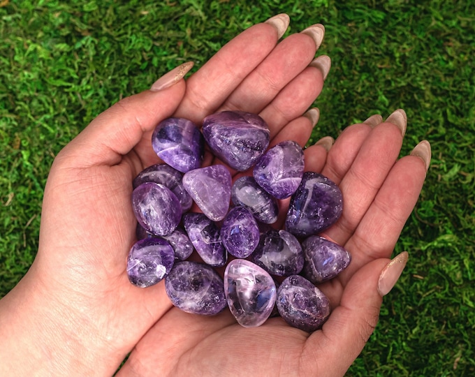 Tumbled Smooth Amethyst Crystal Natural Tumbled Gemstone Crystal 1"-2 ...