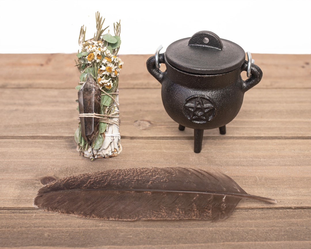 Cleansing GUIDANCE Energy Spiritual Kit With Feather, White Sage, Cast ...