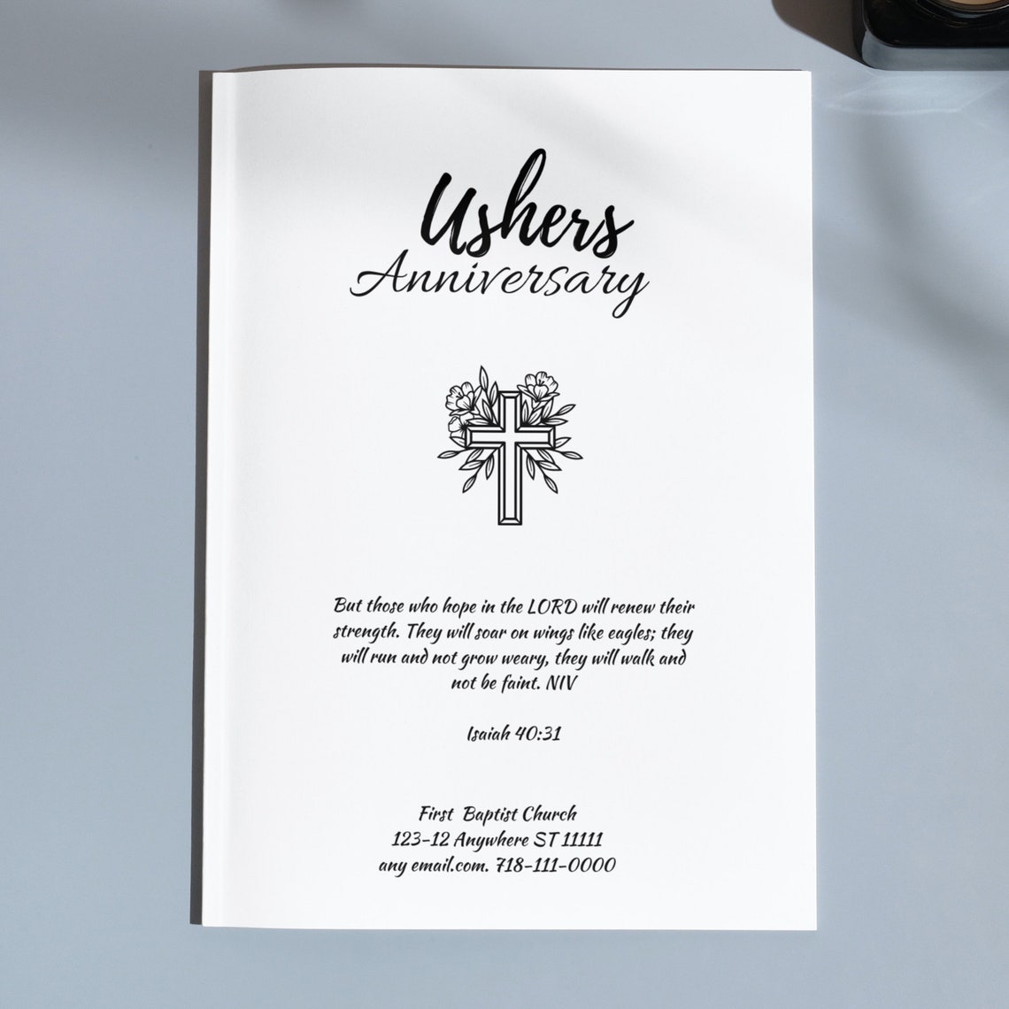 Church Anniversary Program Template (white & Black) | 11 X 8.5 | CANVA ...