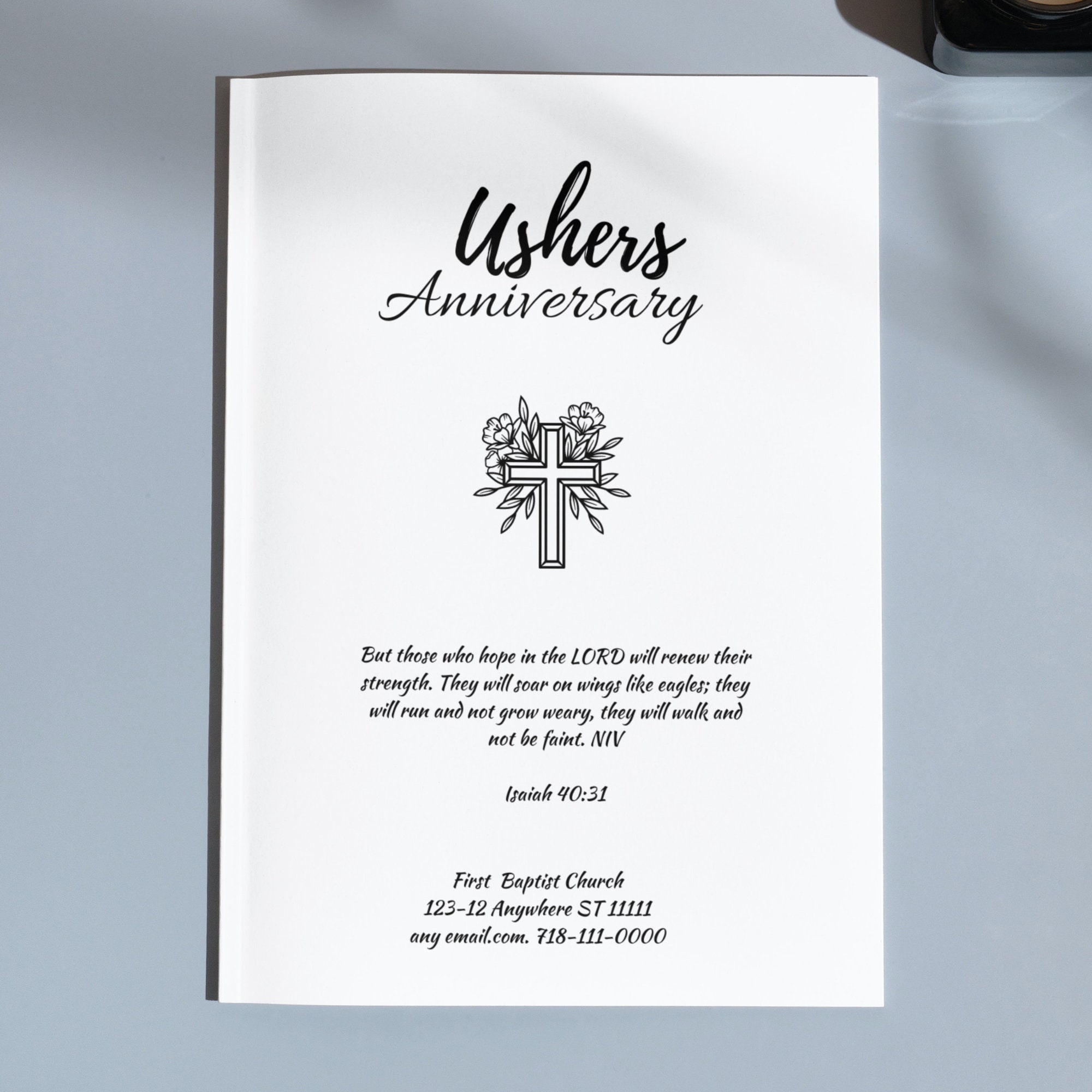 Church Anniversary Program Template (white & Black) | 11 X 8.5 | CANVA ...