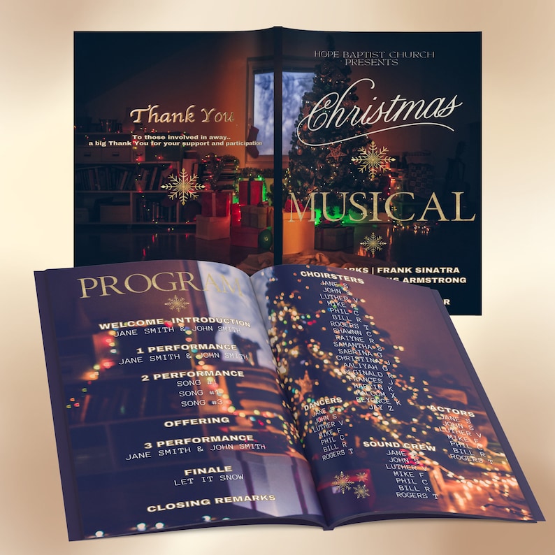 Christmas Musical Event Program Template | Christmas Play | Edit on ...