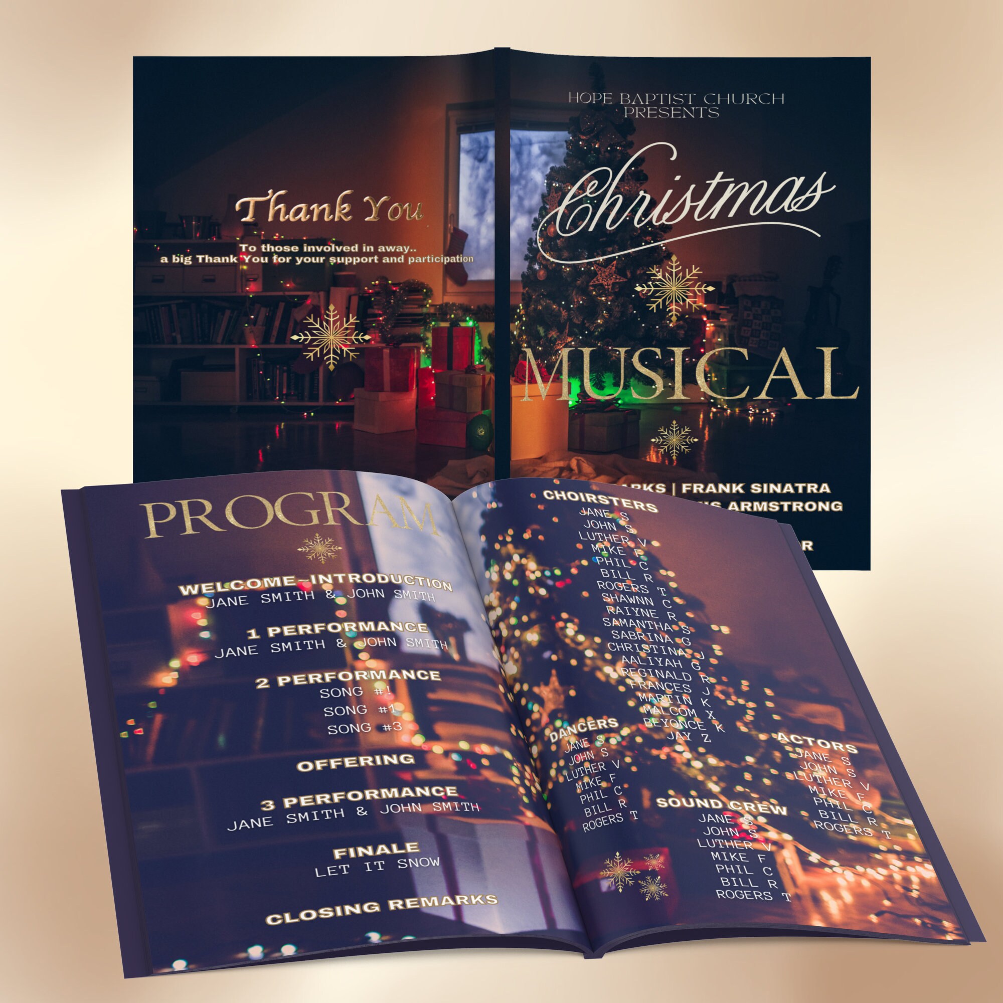 Christmas Musical Event Program Template | Christmas Play | Edit on ...