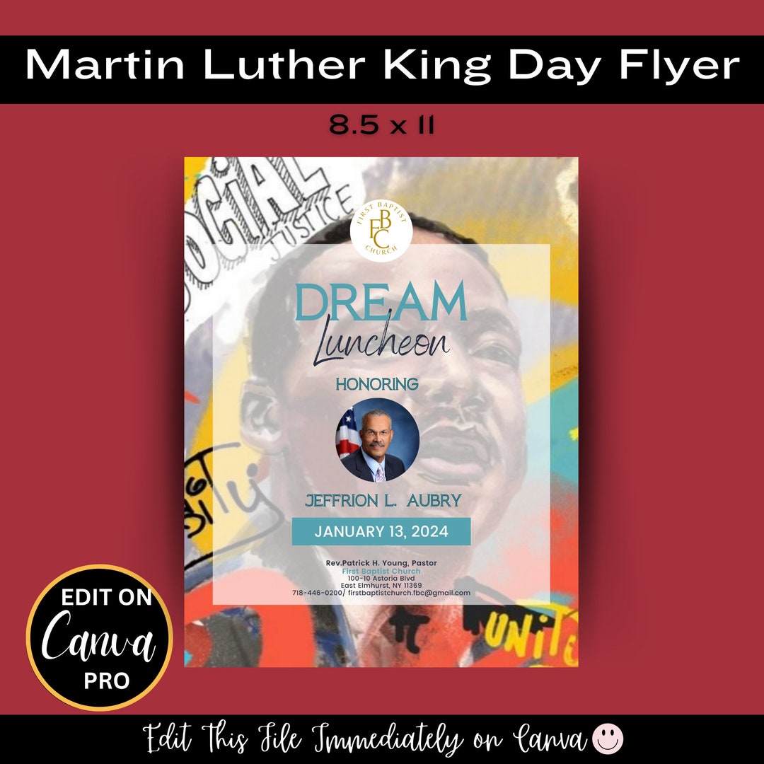 Martin Luther King Jr Day | MLK Flyer | Invitation Brunch | Luncheon ...