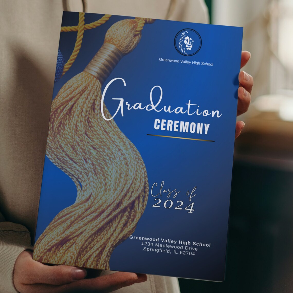 Graduation Program Template (colors Can Be Changed) | 17 X 11 Tabloid ...