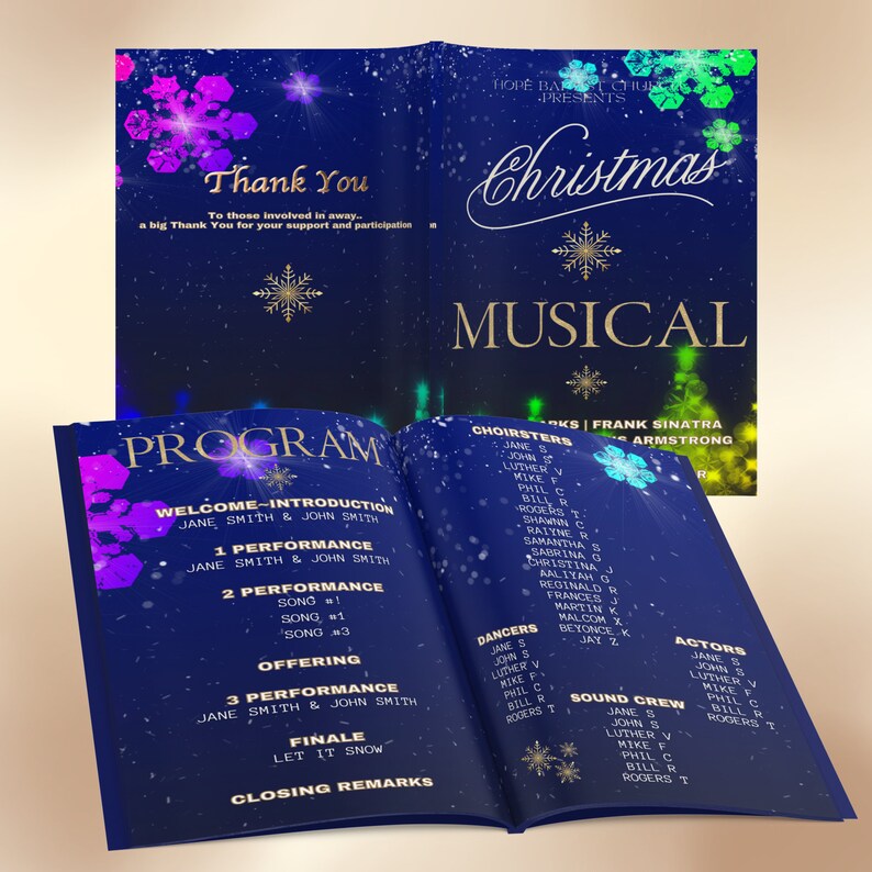 Christmas Musical Event Program Template | Christmas Play | Edit on ...