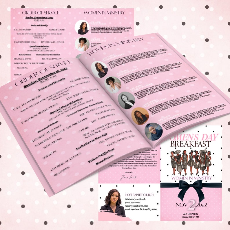 Women's Day Breakfast Program Template | Women's or Mothers Day Church ...