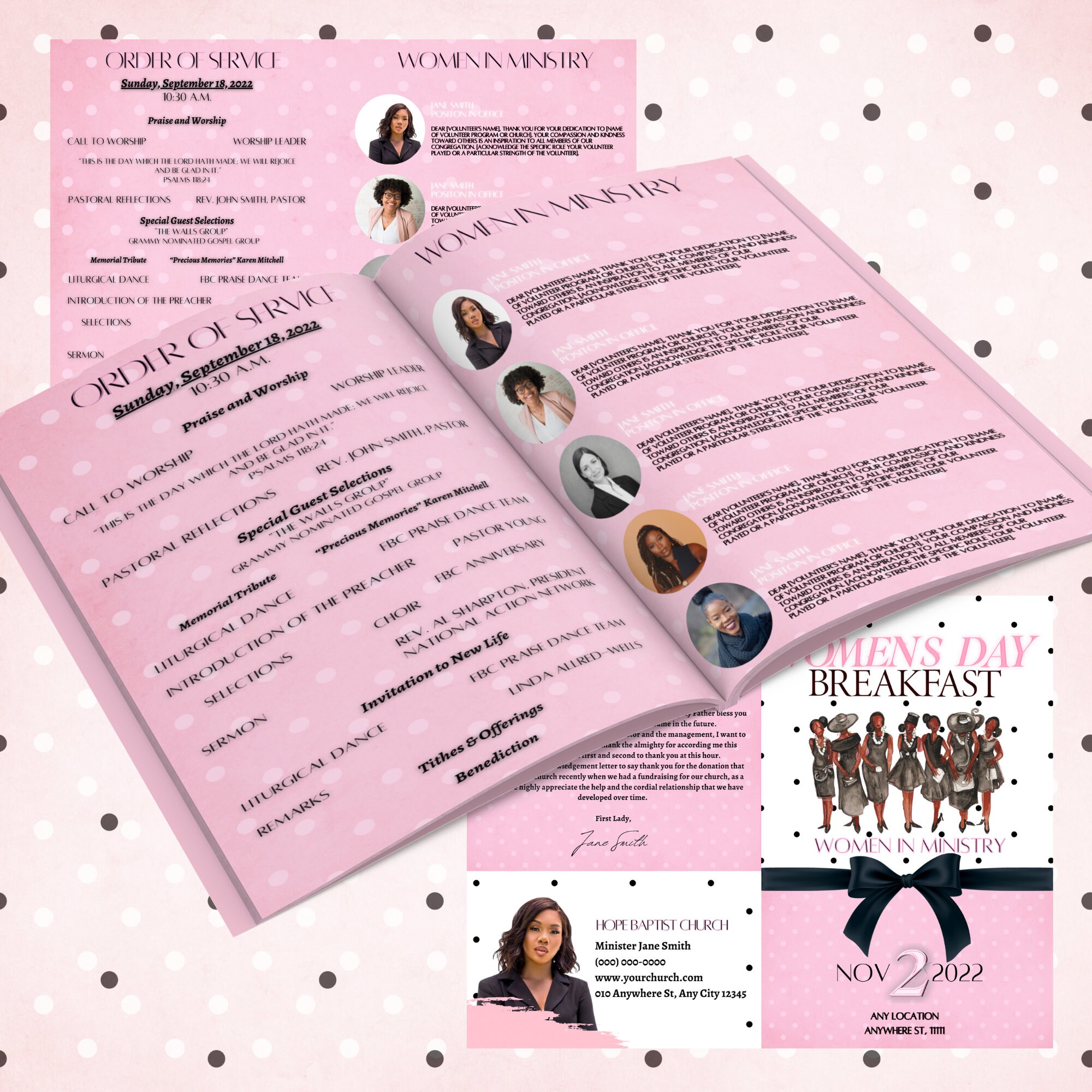 Women's Day Breakfast Program Template | Women's or Mothers Day Church ...