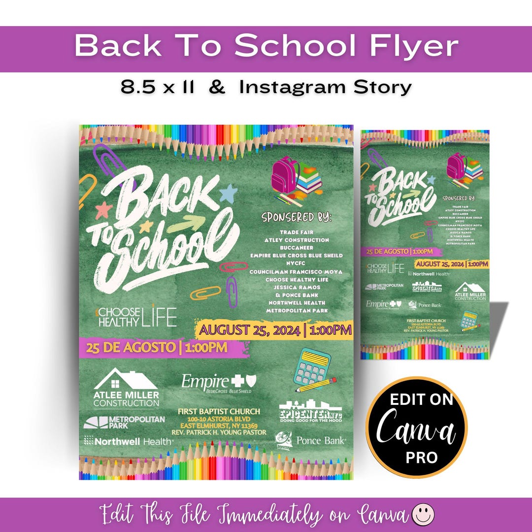 Back 2 School Flyer Editable | Invite | School Supply Drive , Supplies Flyer, First Day of ...