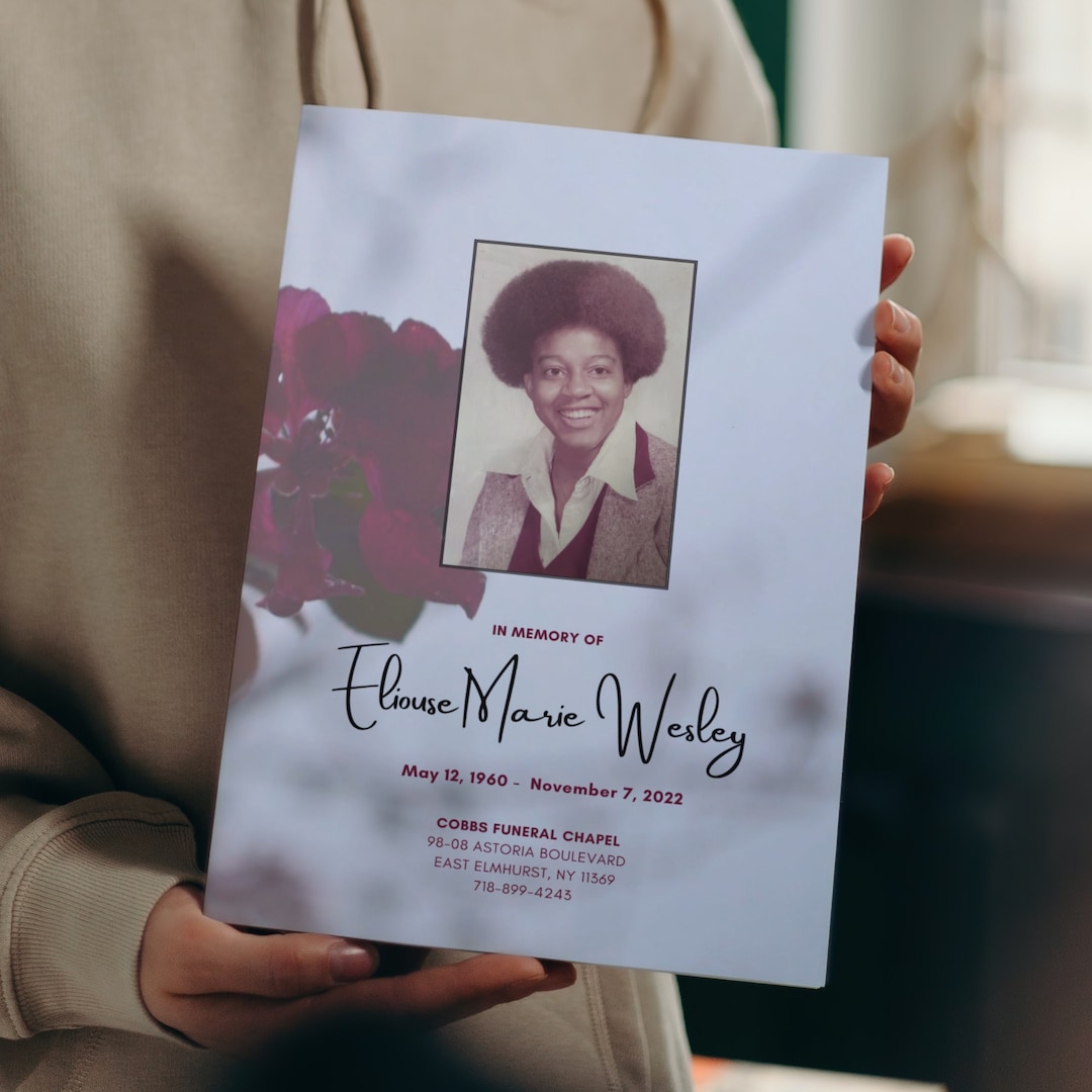 Funeral Program CANVA Template | Women or Girl | Edit on CANVA OR Canva ...