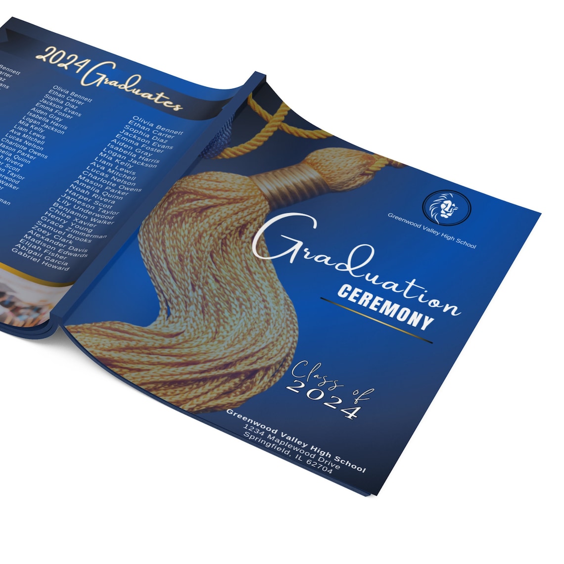 Graduation Program Template (colors Can Be Changed) | 17 X 11 Tabloid ...