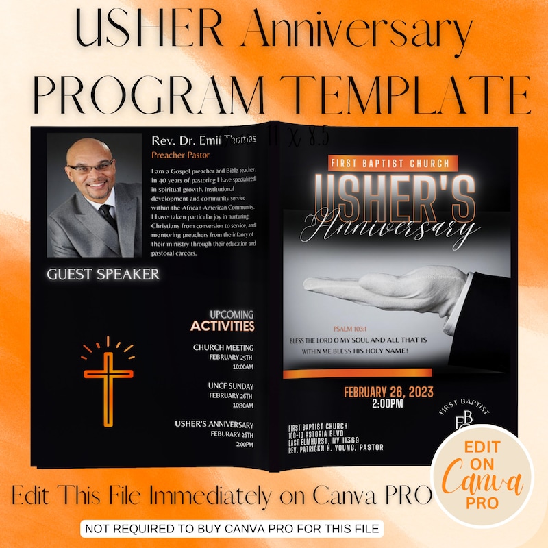 Church Usher Program - Etsy