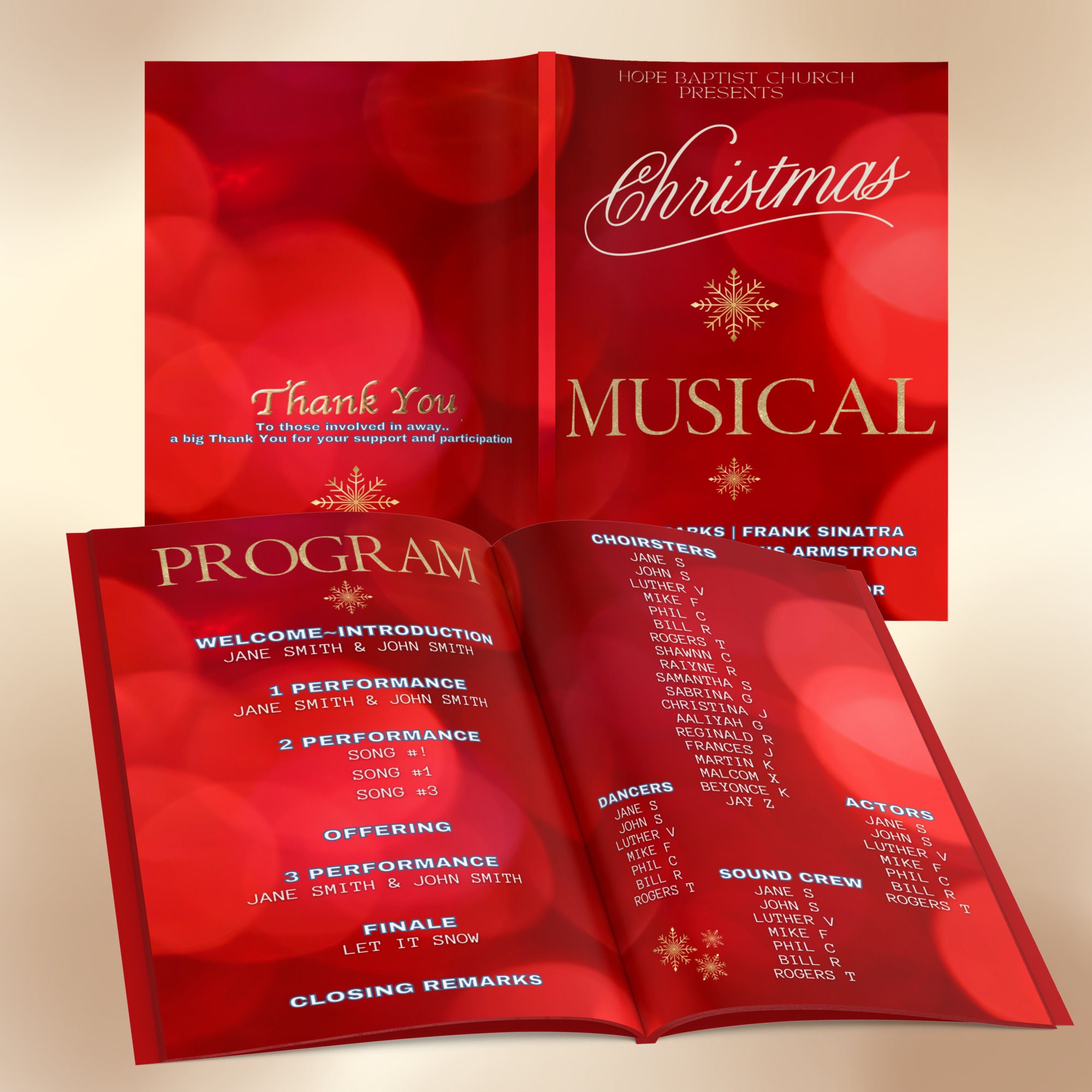 Christmas Musical Event Program Template | Christmas Play | Edit on ...