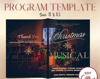 Christmas Play Program Template - Etsy