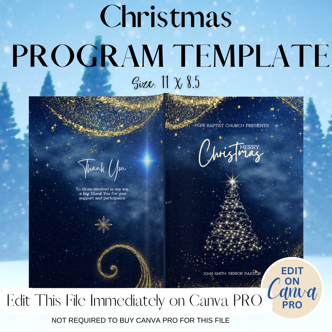 Christmas Musical Event Program Template | Christmas Play | Edit on ...