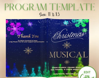Christmas Musical Event Program Template Christmas Play Edit on CANVA ...