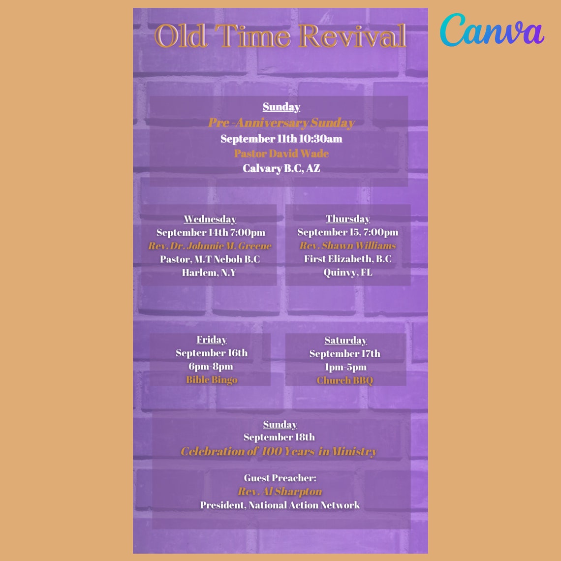 Church Anniversary Program Bulletin Template | 14 X 8.5 Brochure ...