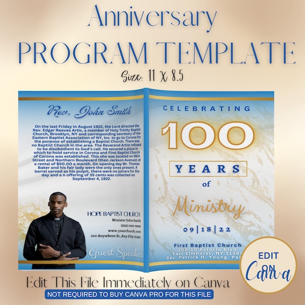 Ushers Anniversary Program - Etsy